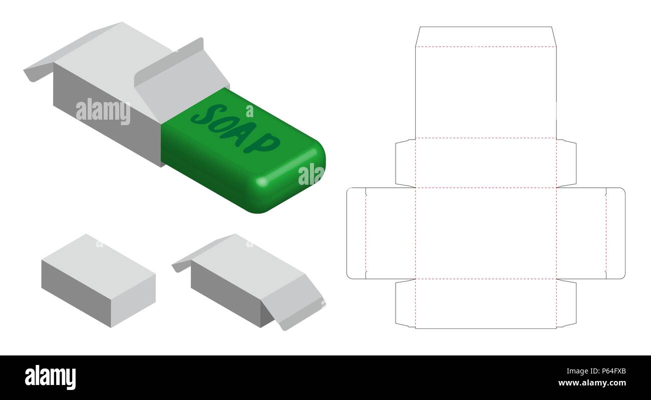 hard paper soap box mockup with dieline Stock Vector Image & Art - Alamy