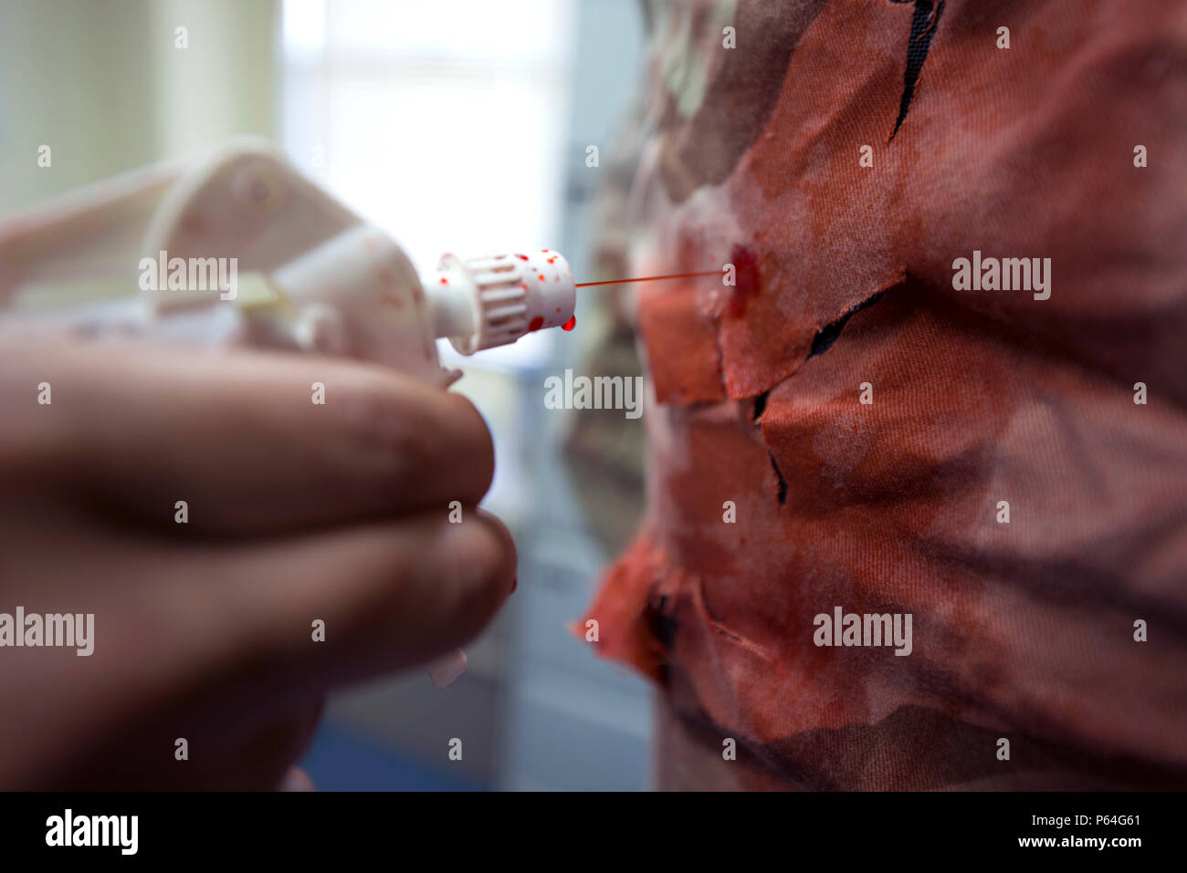 U.S. Air Force Staff Sgt. Brian Reyes, 18th Dental Squadron lab ...