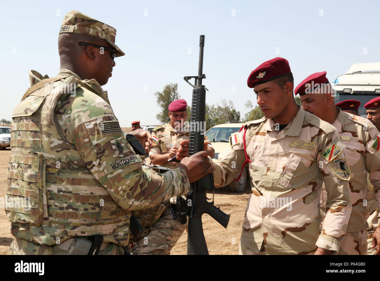 U.S. Army 1st Sgt. Gabriel Montgomery with the 524th Combat Sustainment ...