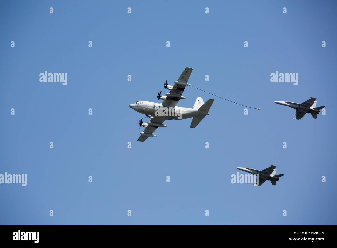 A KC-130 transport and refueling aircraft from Marine Aerial Refueler ...