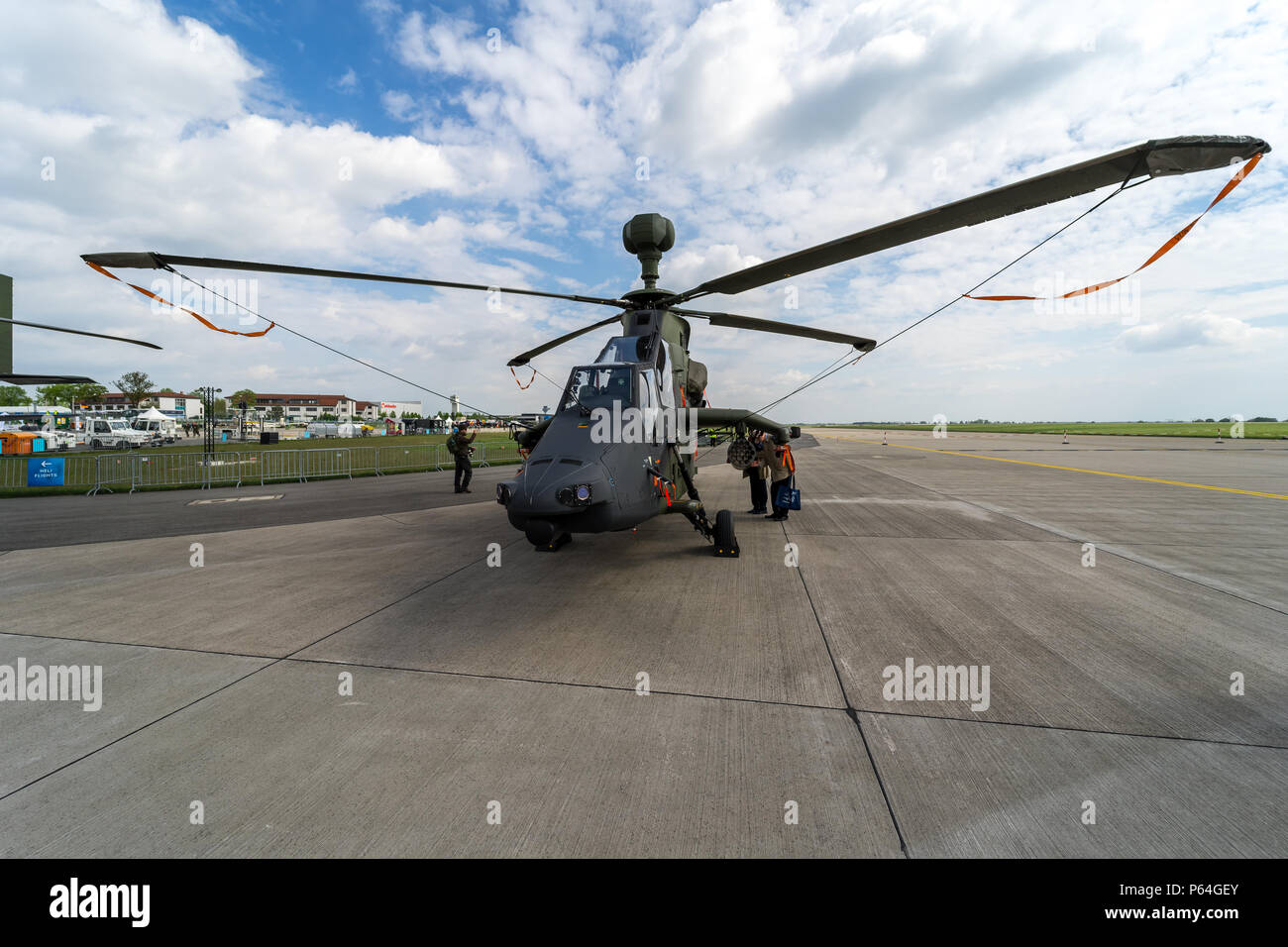 BERLIN, GERMANY - APRIL 25, 2018: Attack helicopter Eurocopter Tiger ...