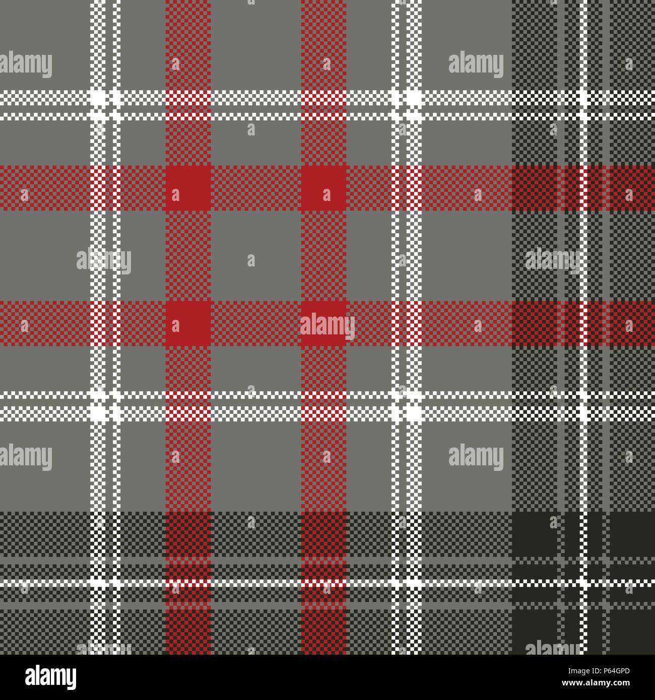 Gray check plaid pixel seamless pattern. Vector illustration Stock ...