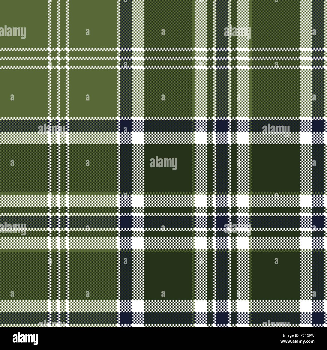 Green checkered plaid seamless fabric texture. Vector illustration ...