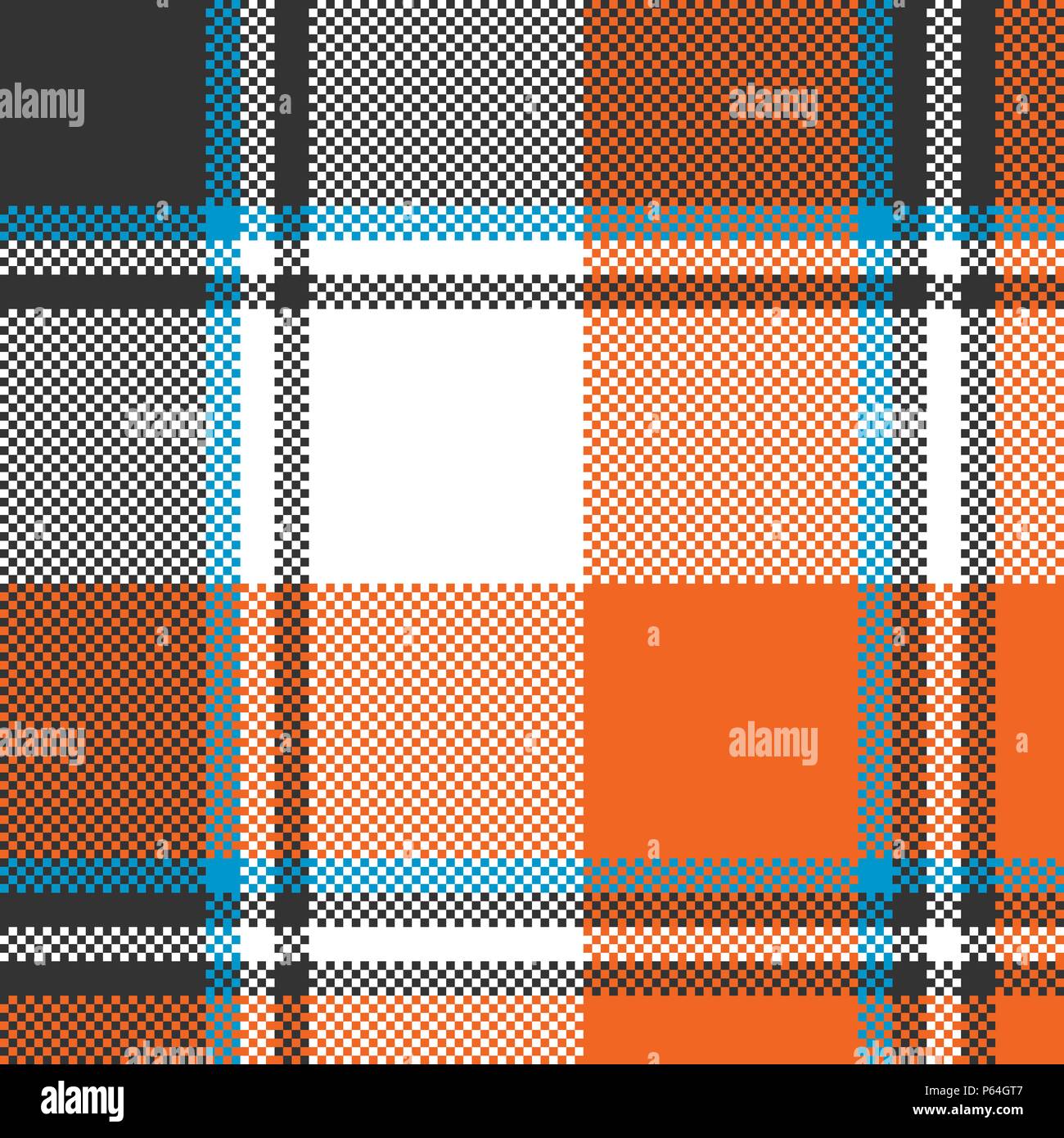 Orange check plaid seamless fabric texture. Vector illustration Stock ...