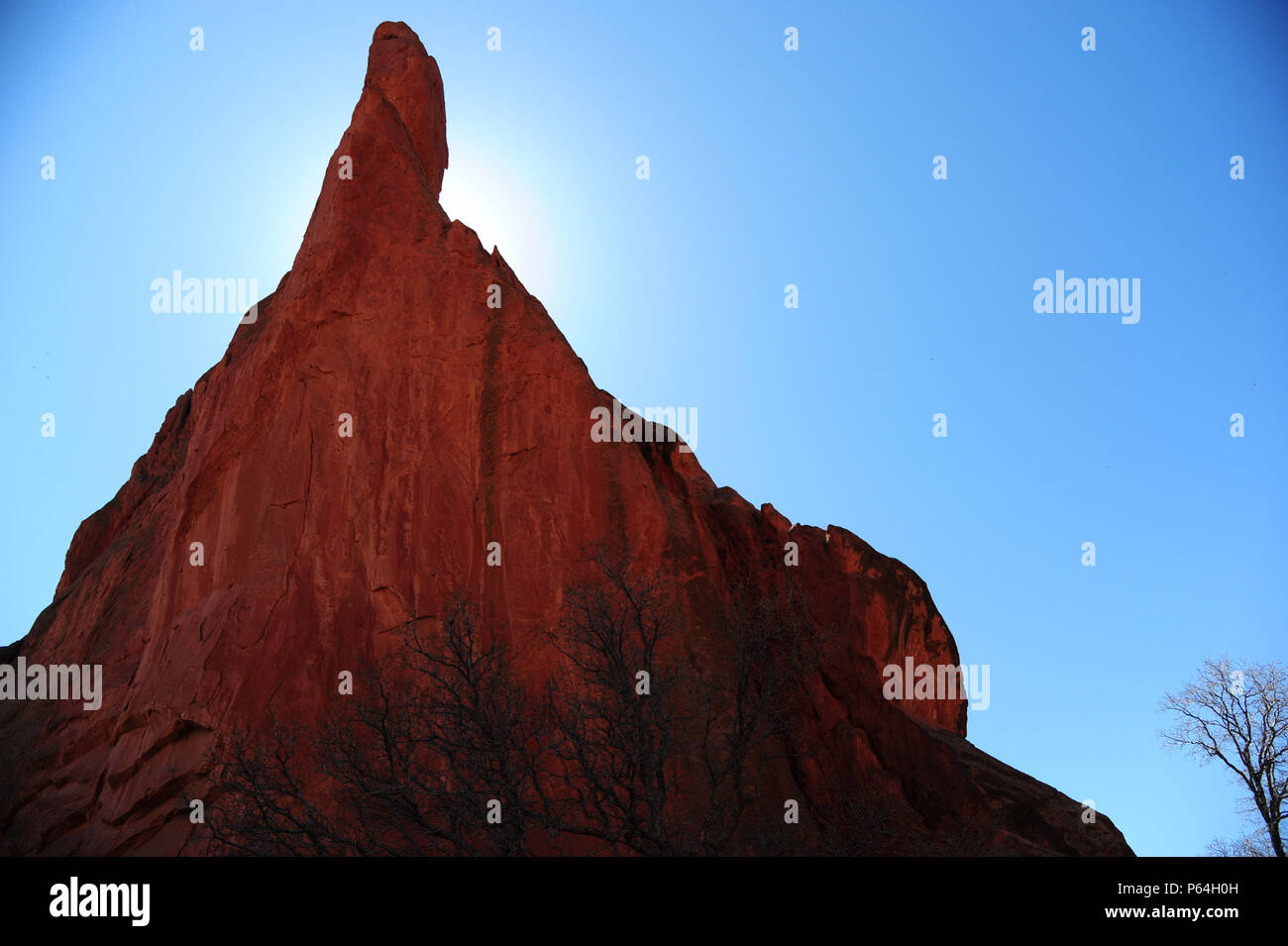 COLORADO SPRINGS, COLO. – A spire of orange sandstone rises 200 feet ...