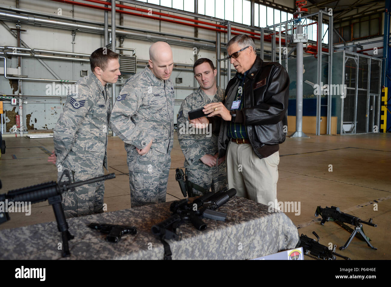 Air Force Civic Leader Mr. Lee Webber shows Airmen with the 86th ...