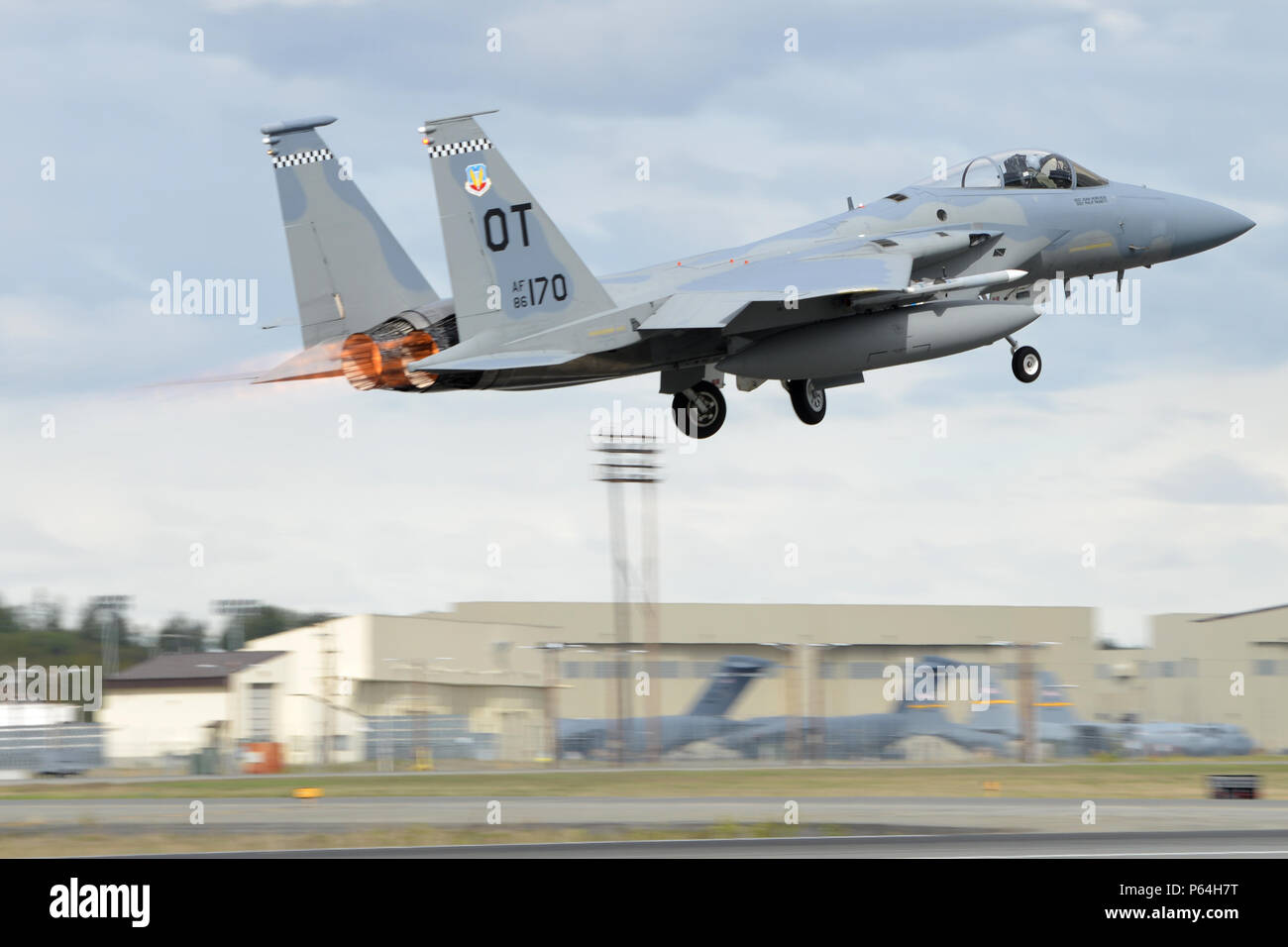 A U.S. Air Force F-15 Eagle from Eglin Air Force Base, Fla., rises over ...