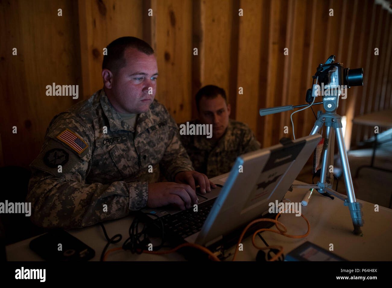 Spc. John Croft (left) and Sgt. Brandon Waymire, both U.S. Army Reserve ...