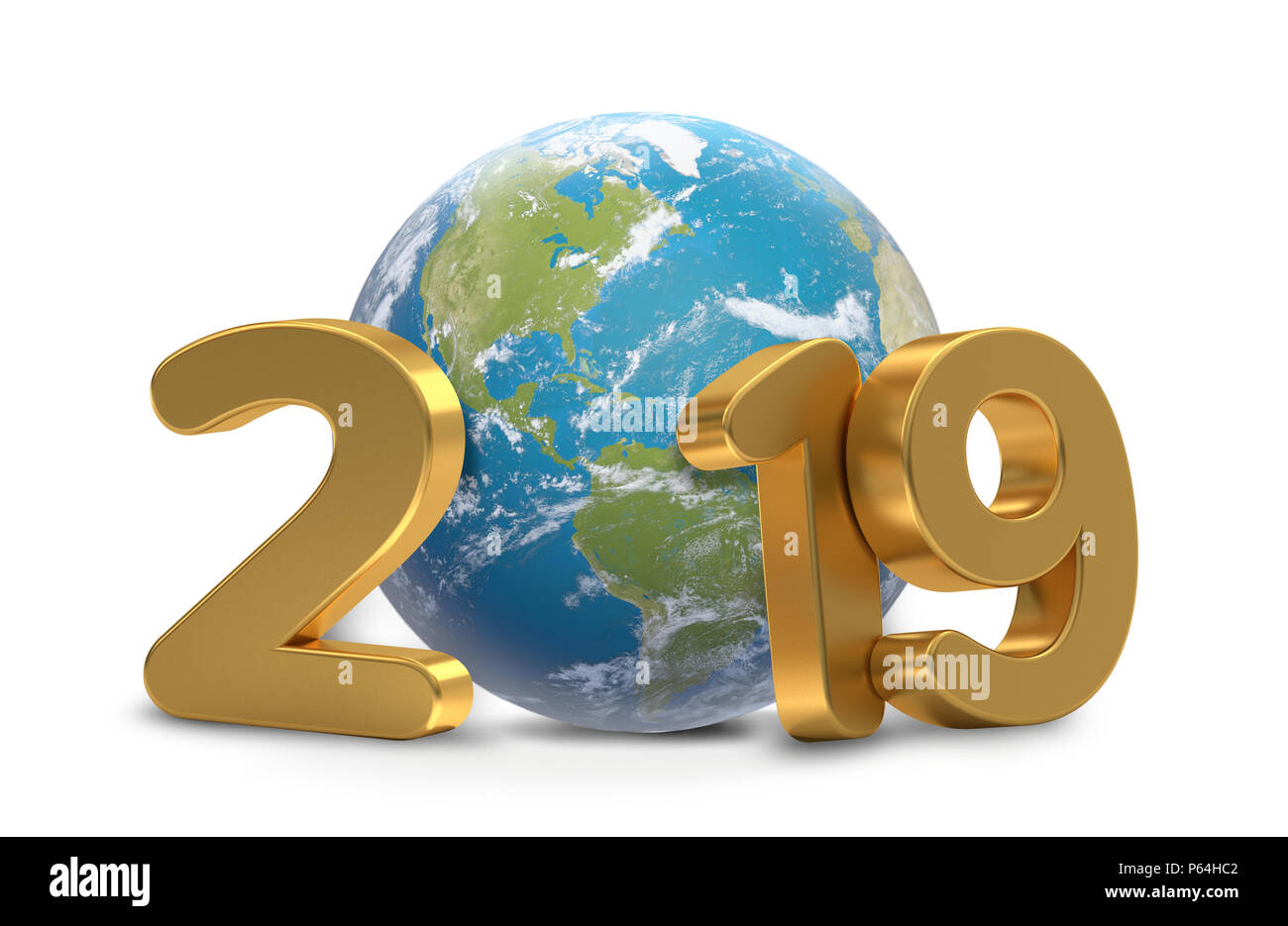 2019 year world planet earth 3d-illustration Stock Photo - Alamy