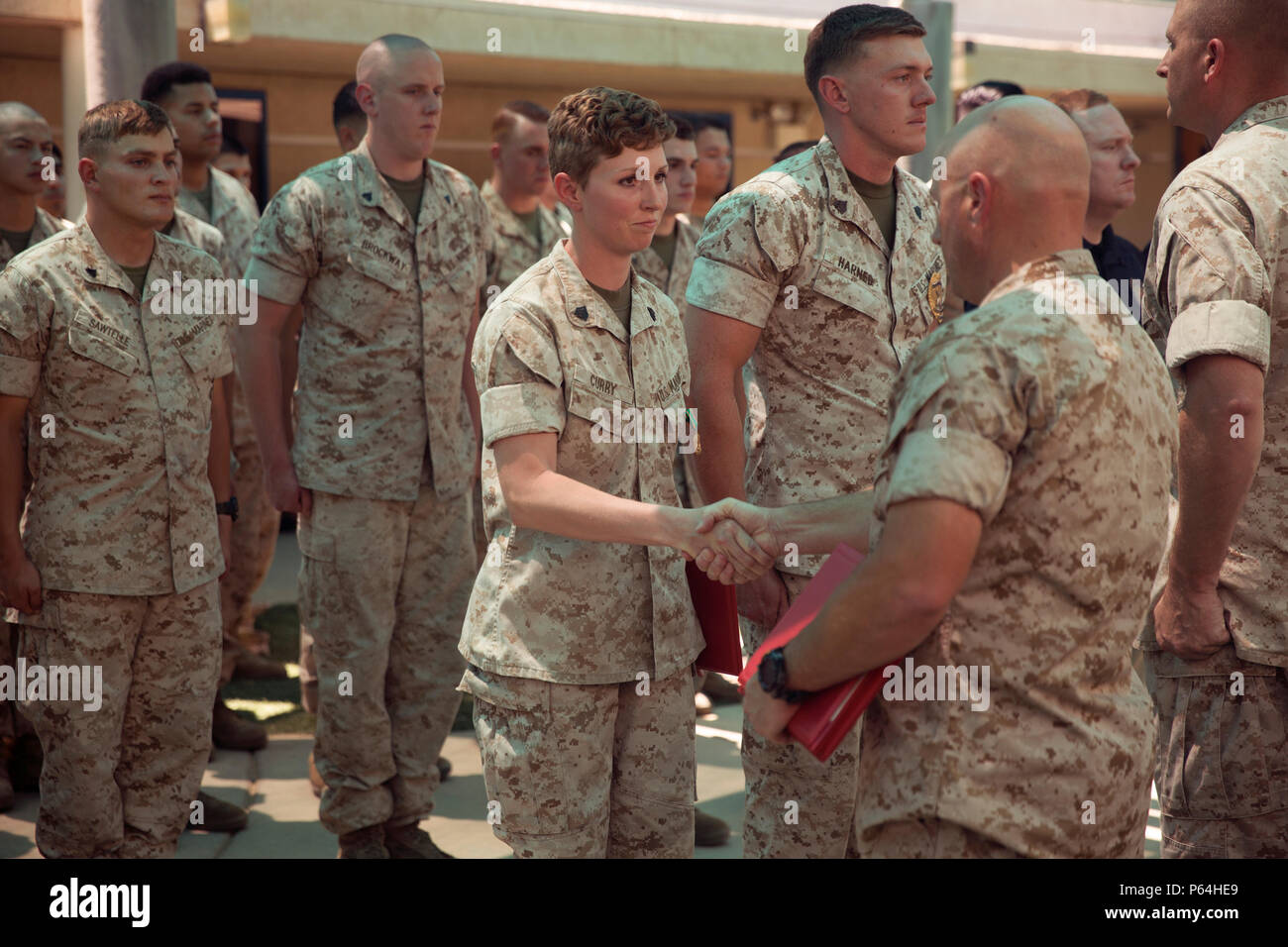 Sgt. Kaylei Curry, watch commander, and Master Gunnery Sgt. Scott ...