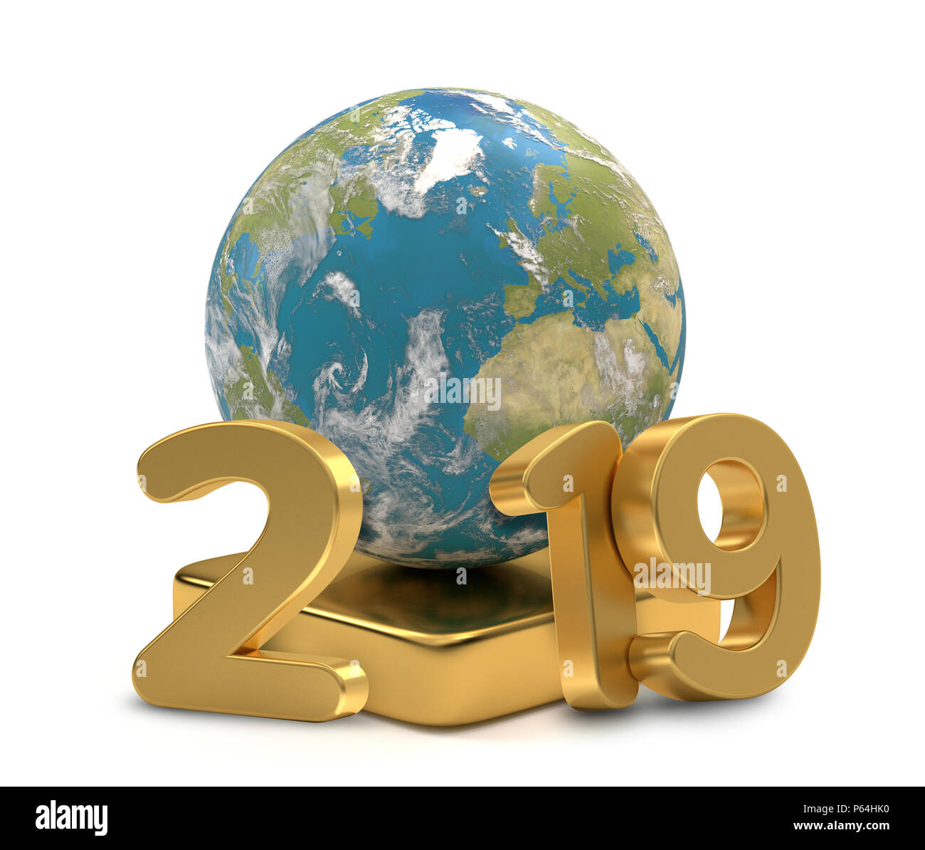 2019 year world planet earth 3d-illustration Stock Photo - Alamy