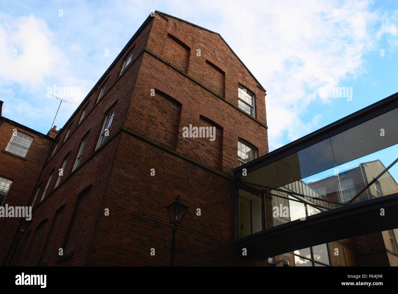 Elevated walkway between two buildings Stock Photo - Alamy