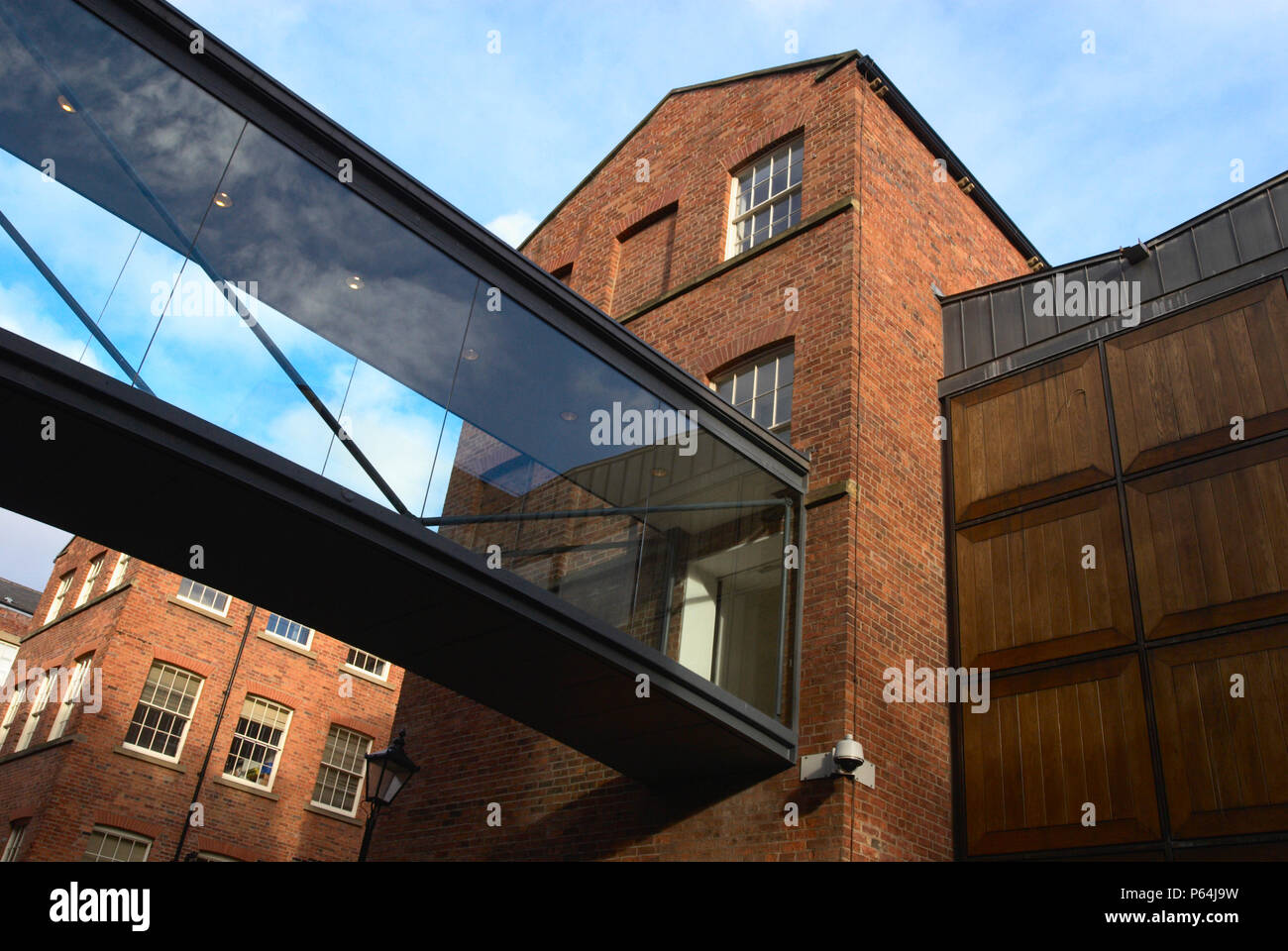 Elevated walkway between two buildings Stock Photo - Alamy
