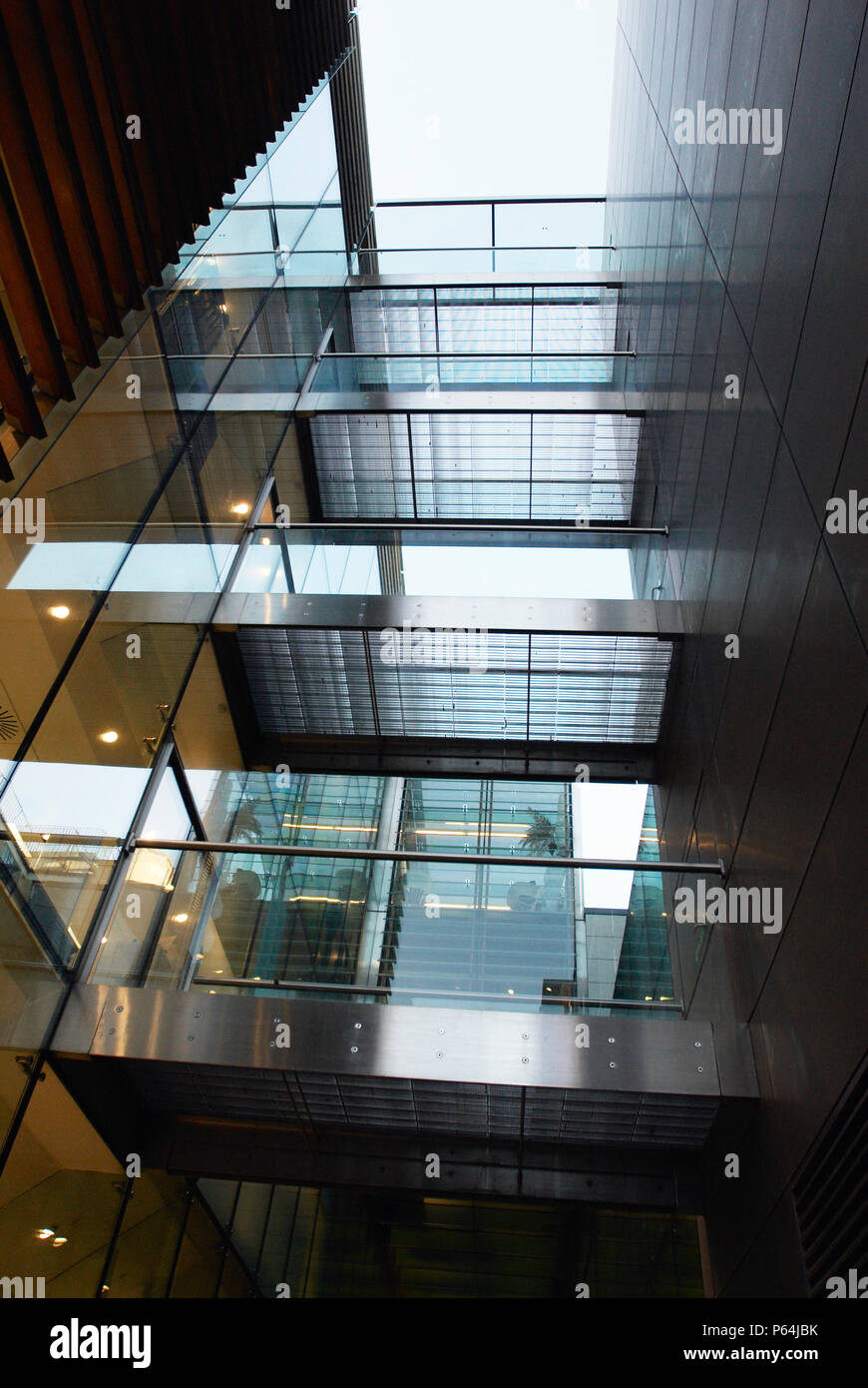 Connecting walkways between two buildings, Oxford Street, London, UK ...