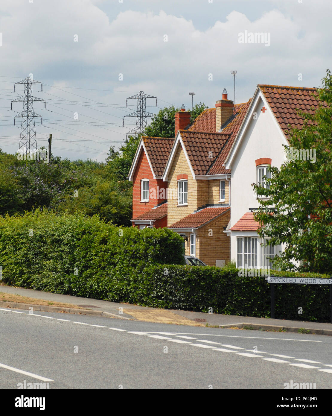 Pylon housing estate hi-res stock photography and images - Alamy