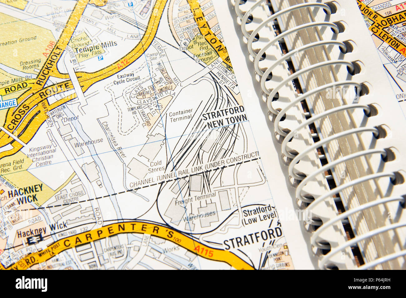 Detail of a AtoZ London city map Stock Photo - Alamy