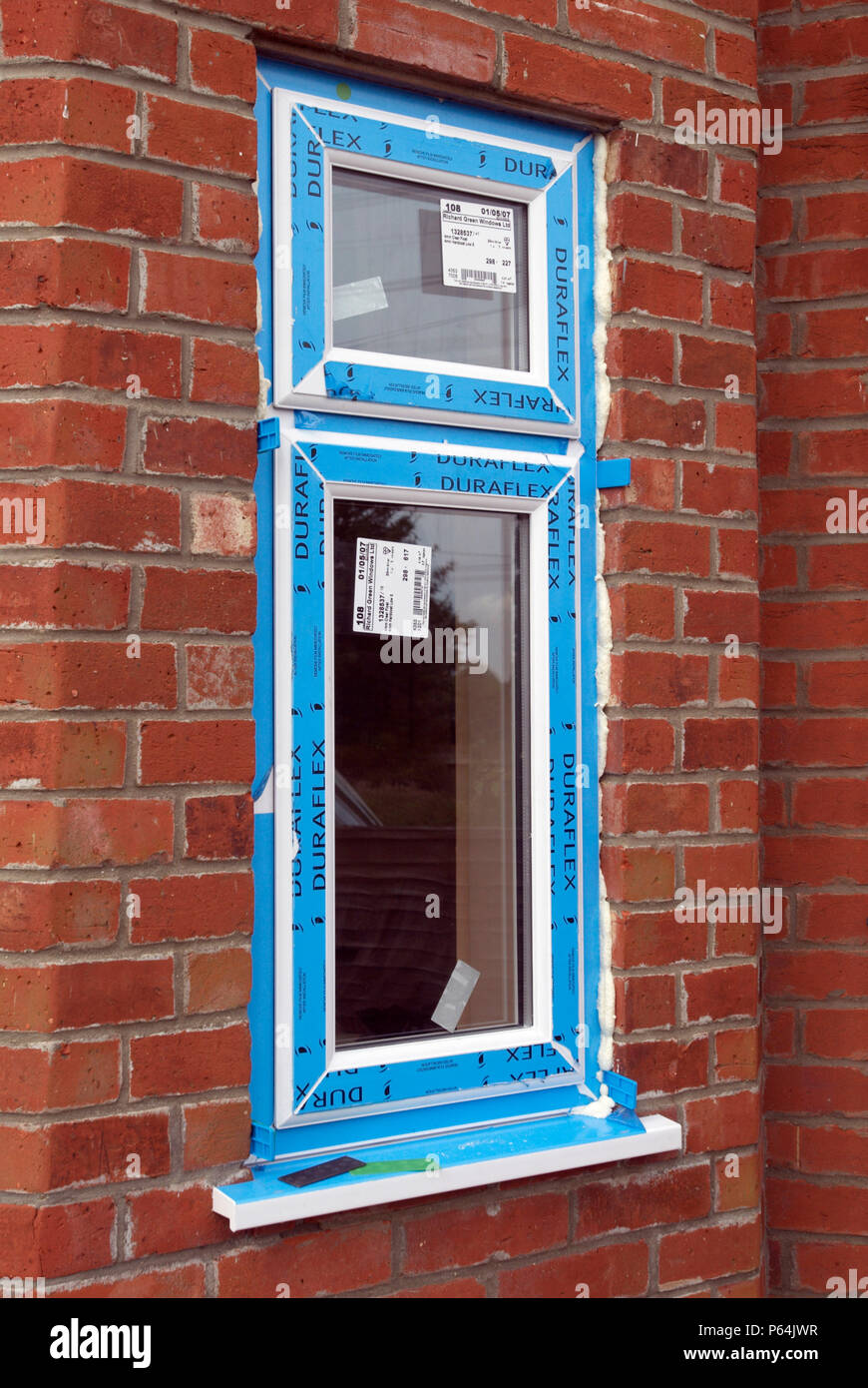 New PVC windows installation, Ipswich, Suffolk, UK Stock Photo - Alamy