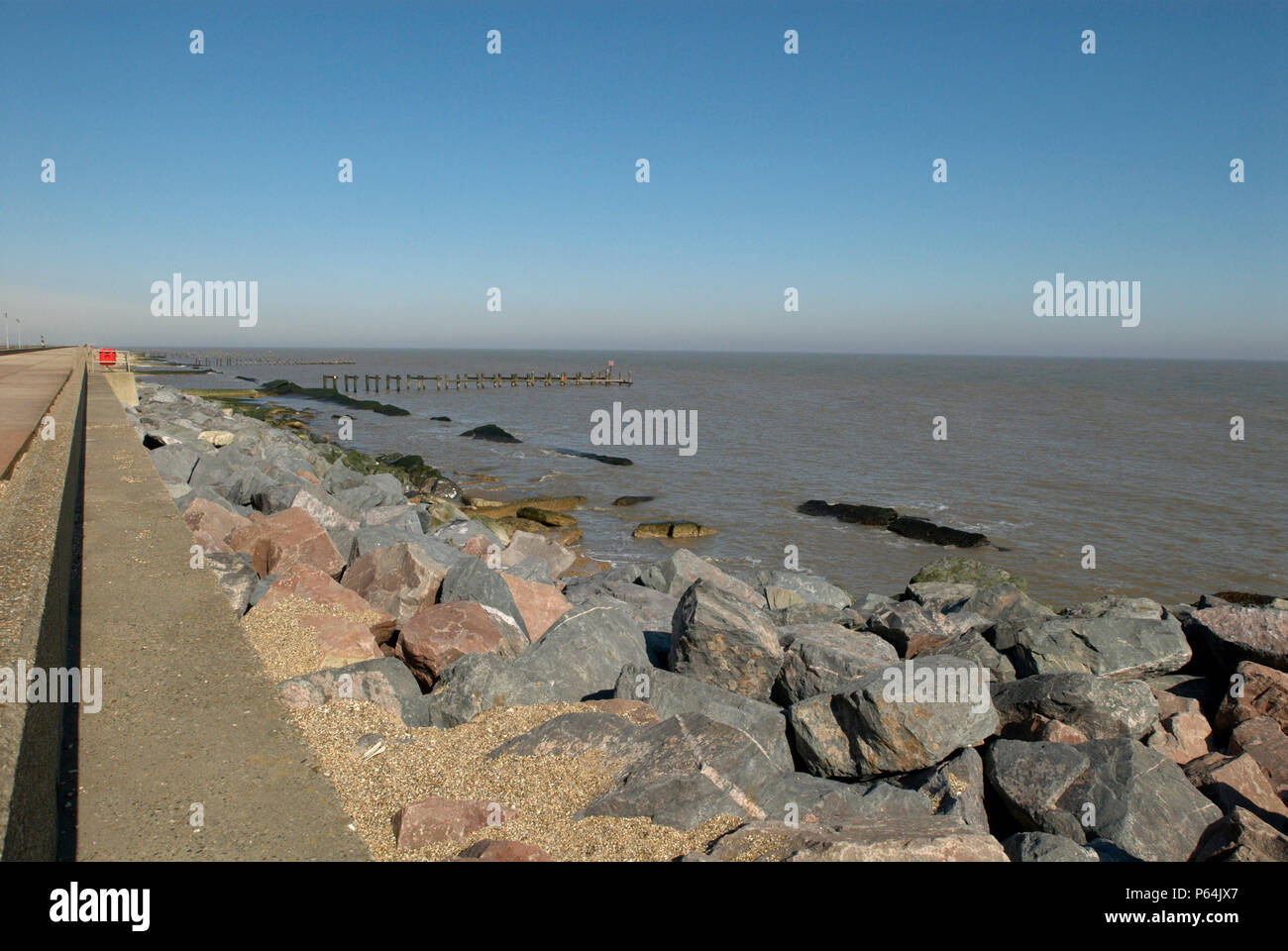 Sea wall, Lowestoft, UK Stock Photo - Alamy