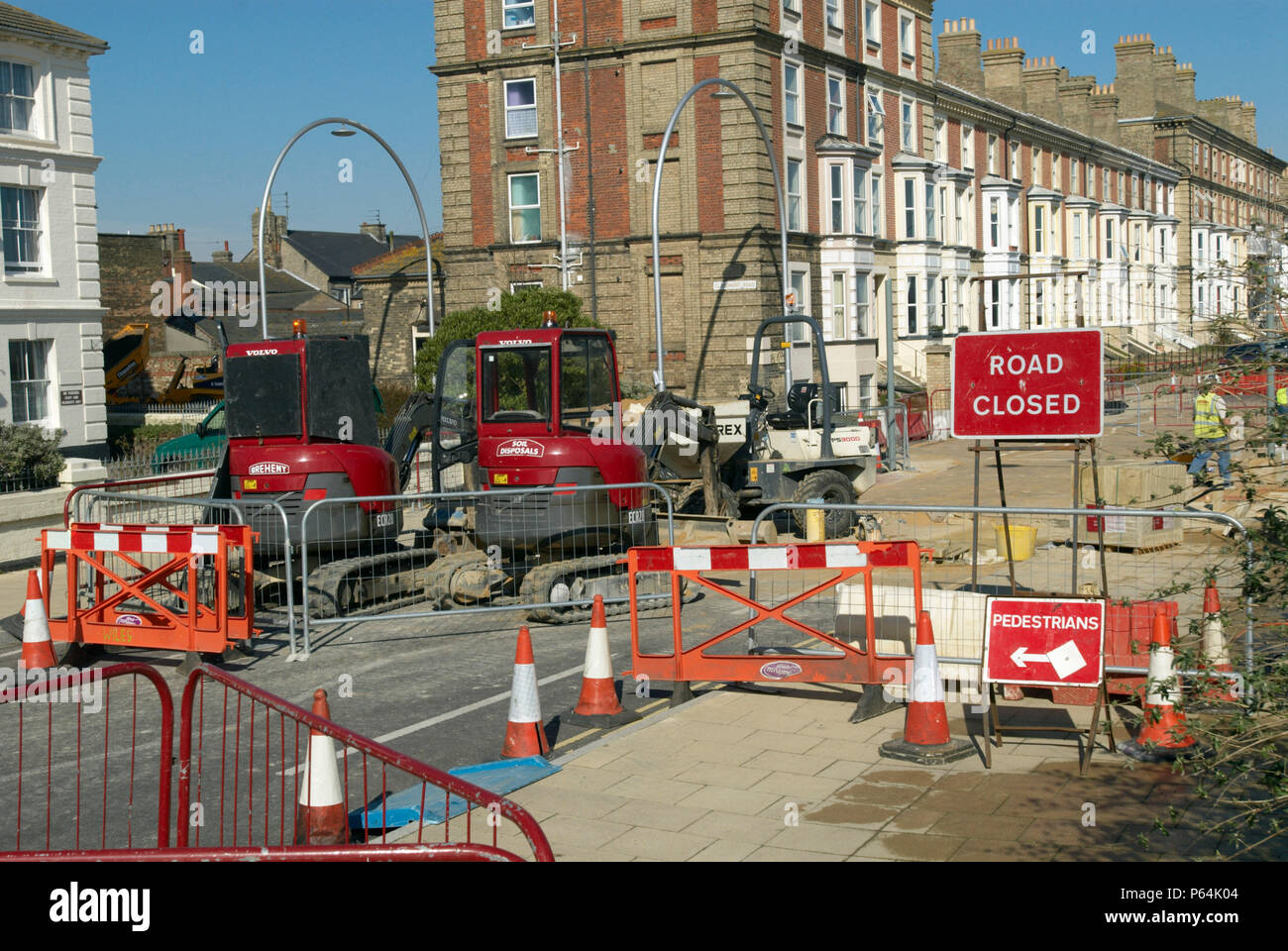 Road work, UK Stock Photo - Alamy