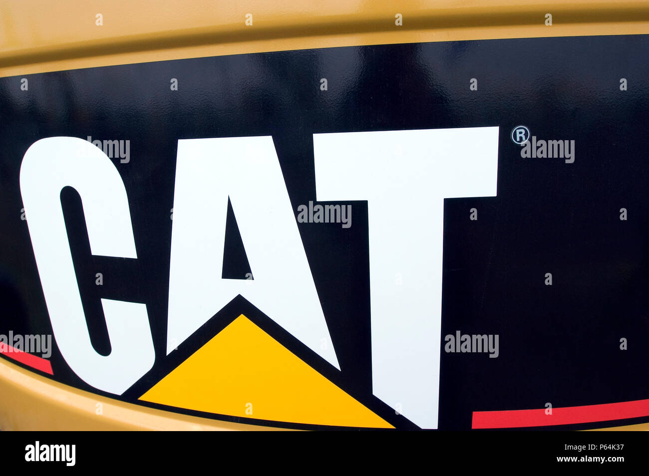 CAT Logo on a digger Stock Photo - Alamy