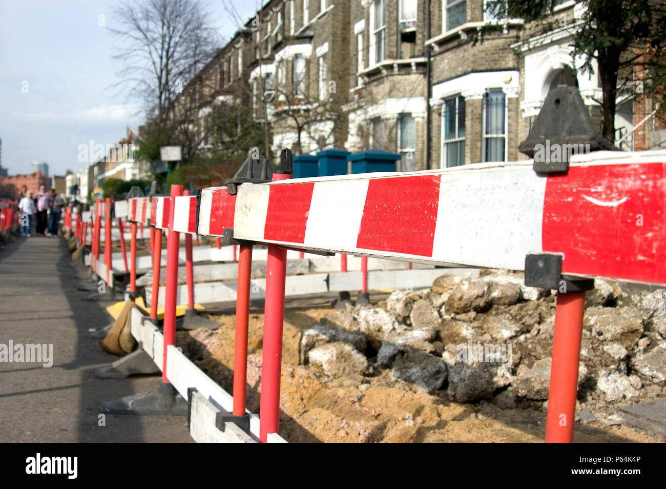Terraced houses roadworks hi-res stock photography and images - Alamy