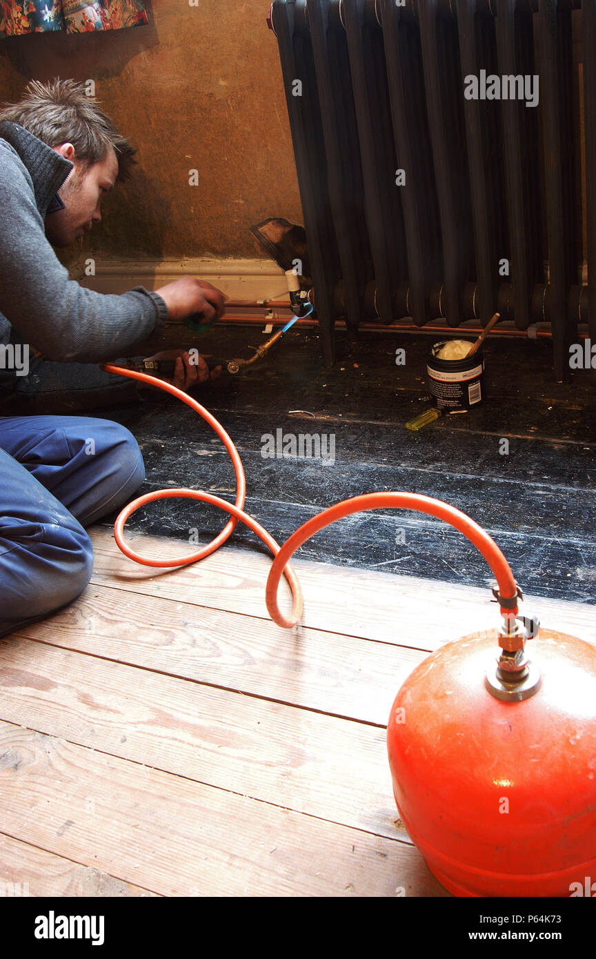 Central Heating installation Stock Photo - Alamy