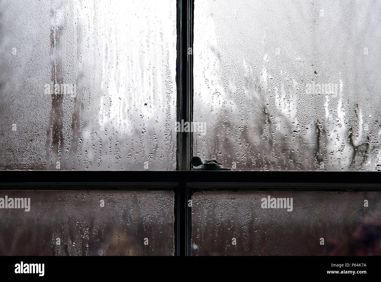 Mist on sash window Stock Photo - Alamy
