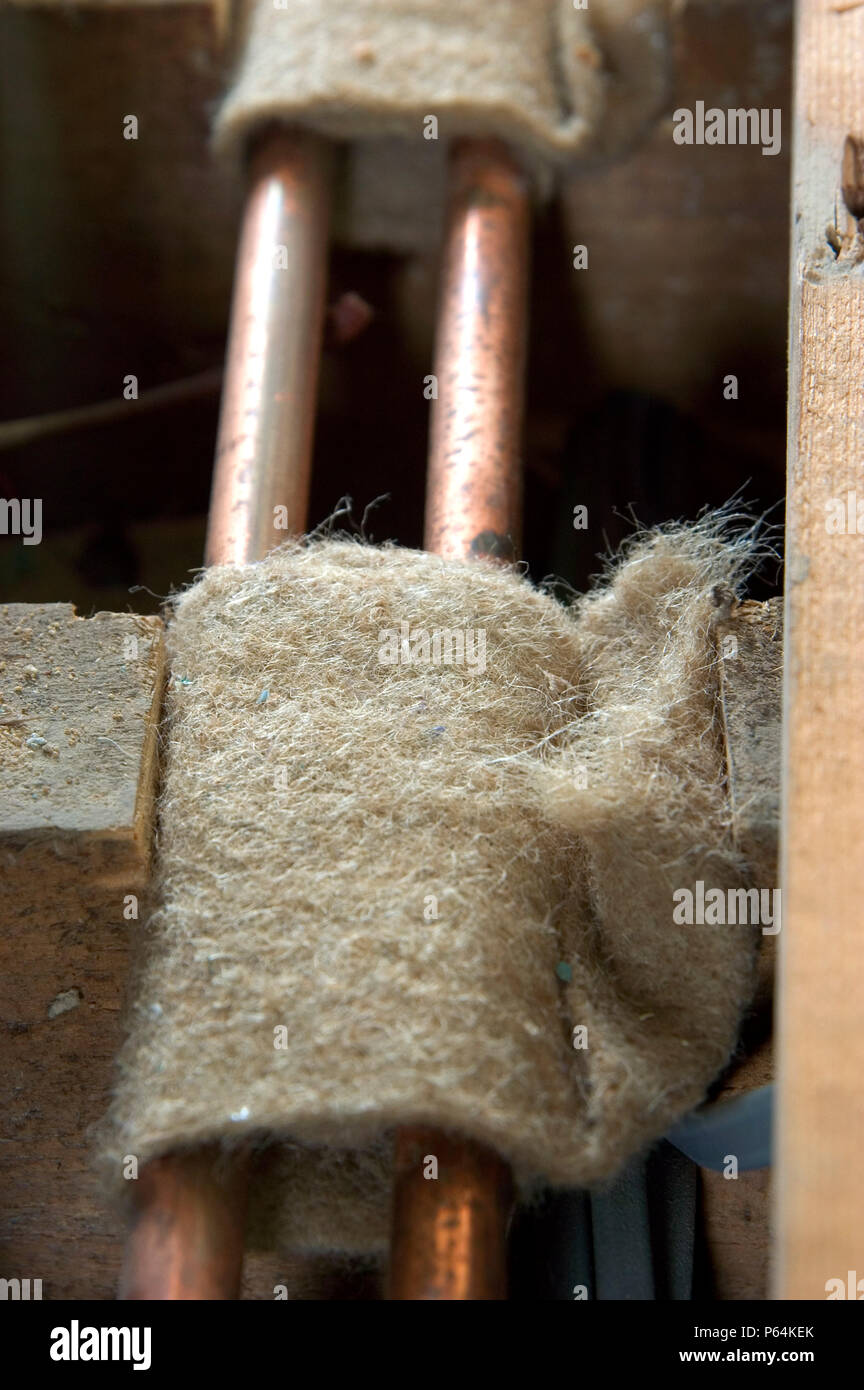Protective padding covering heating pipes Stock Photo - Alamy