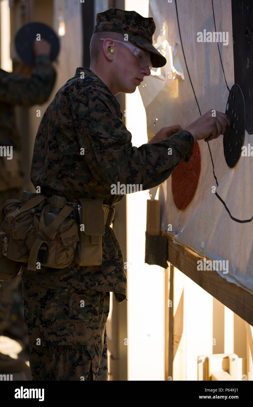 A U.S. Marine Corps recruit with Company F, 2d Recruit Training ...