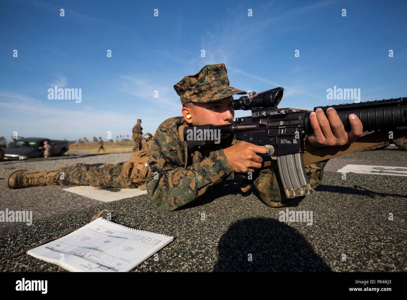 A U.S. Marine Corps recruit with Company F, 2d Recruit Training ...