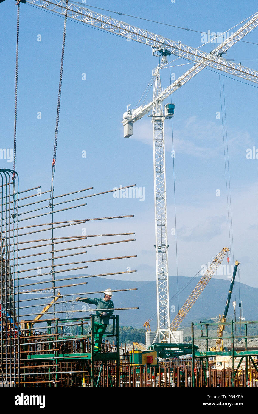 Bridge construction, Greece, Rion-Antirion Stock Photo - Alamy