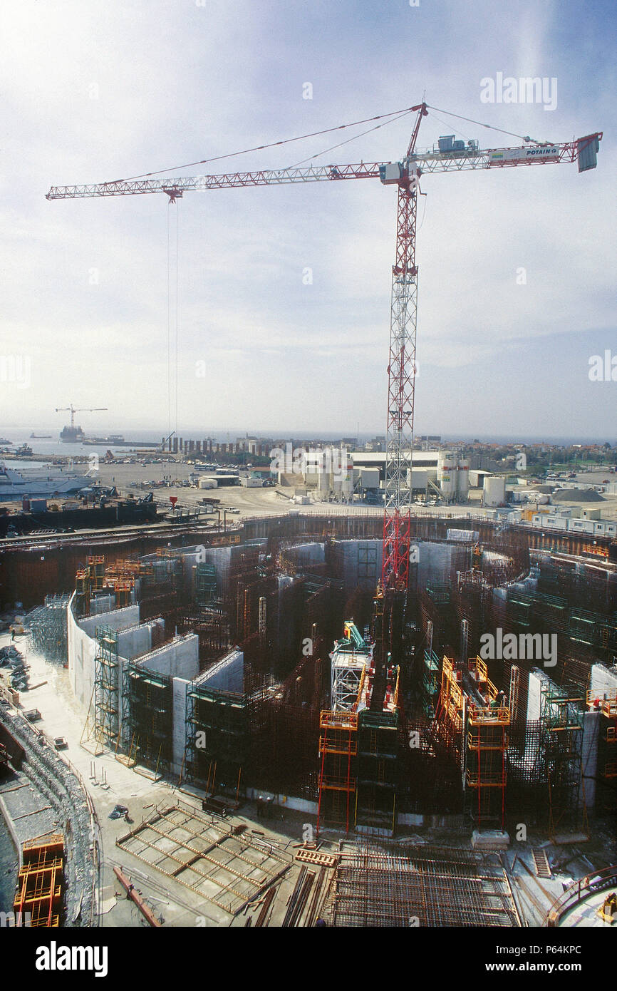 Foundations of the Rion-Antirion bridge, Gulf of Corinth, Greece. The ...
