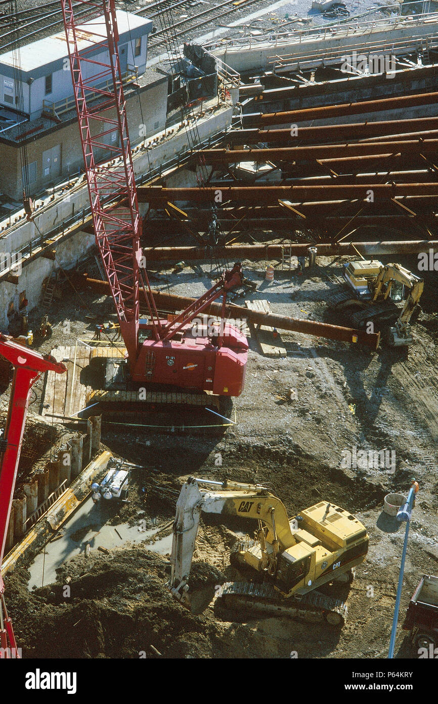 Open cut excavation for tunnel approach. Hong Kong Stock Photo - Alamy