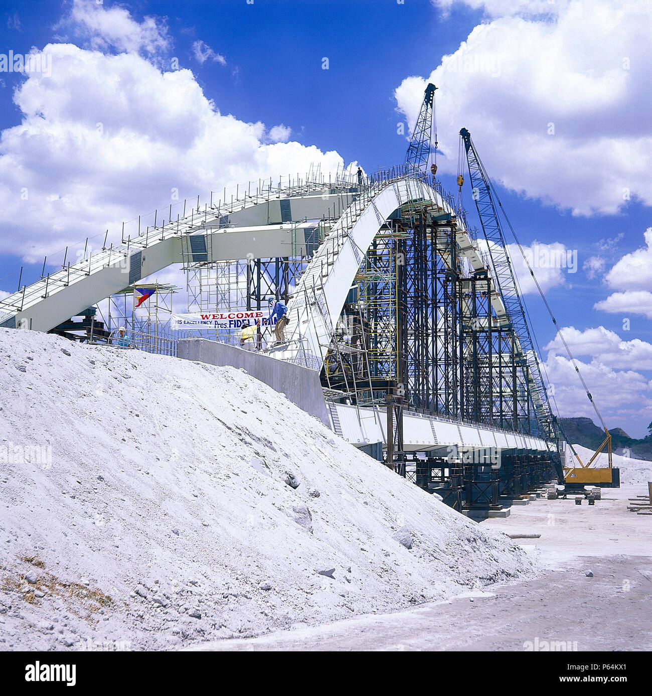 New bowstring bridge. Philippines. Volcanic Ash Stock Photo - Alamy