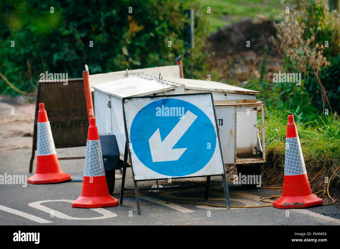 Generator used for roadwork Stock Photo - Alamy