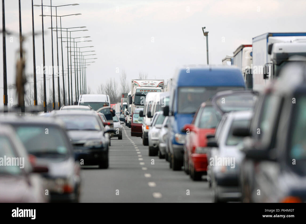 Traffic jam on English motorway Stock Photo - Alamy