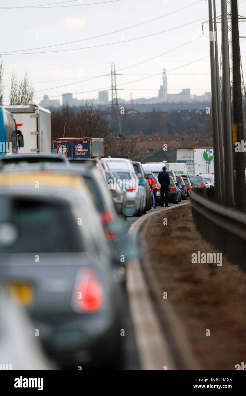 Traffic jam on English motorway Stock Photo - Alamy