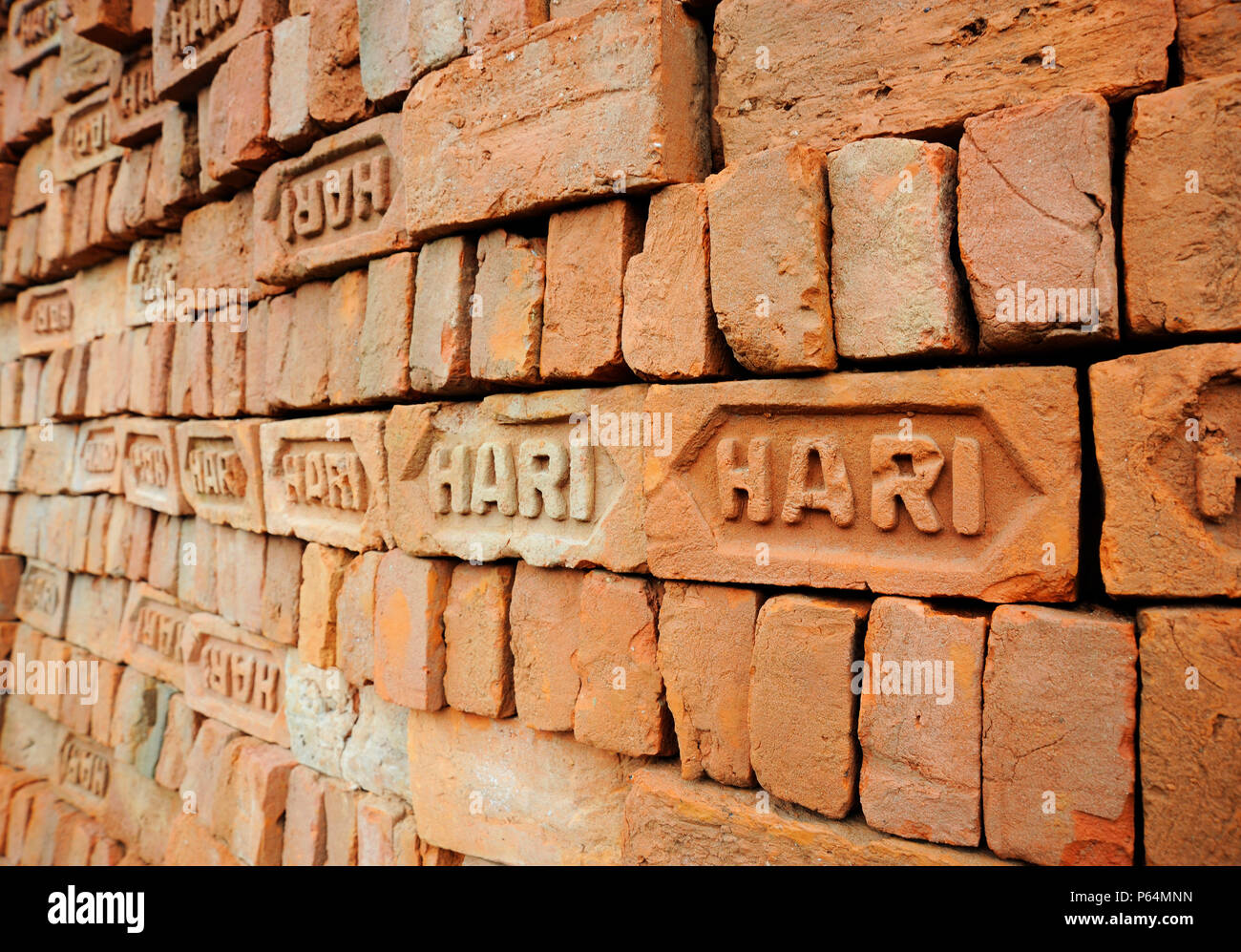 Pile of Hari brand bricks, Pokhara, Nepal Stock Photo - Alamy