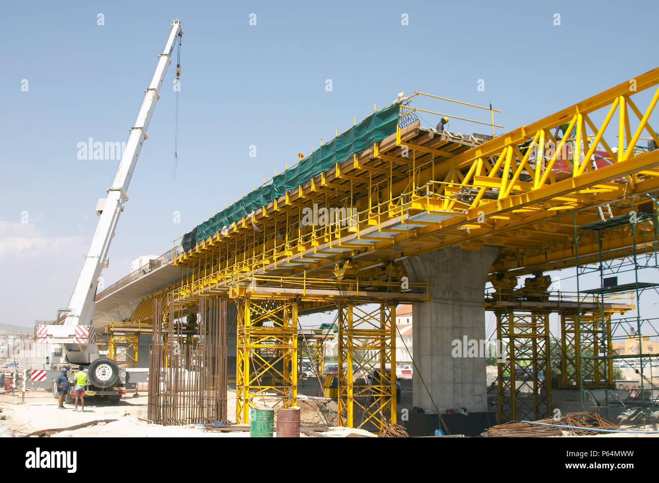 Crane and Civil Engineering plant on Bridge construction, Limassol ...