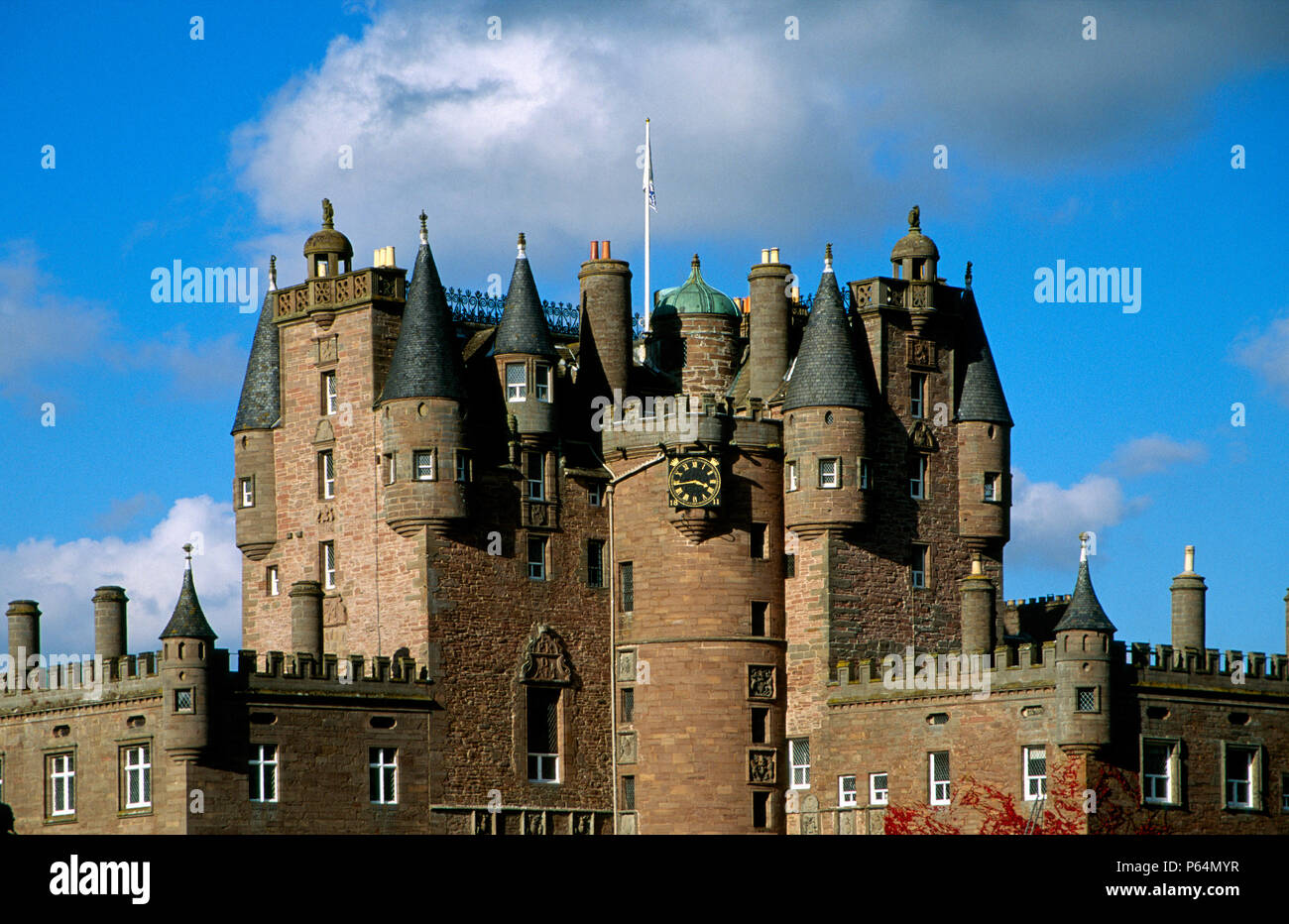 Glamis Castle turrets, Forfar, Angus, Scotland Stock Photo - Alamy