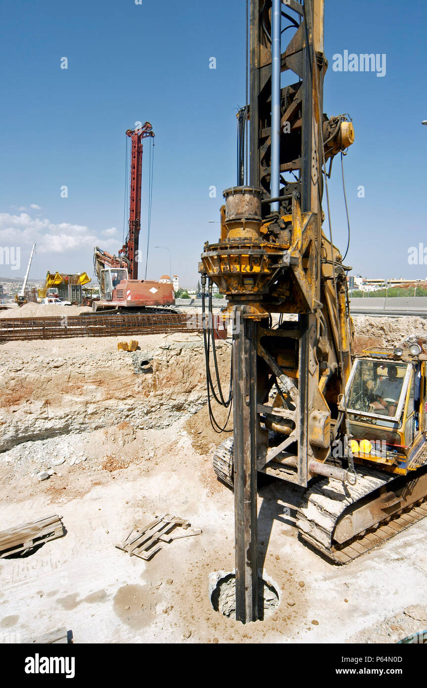 Civil Engineering plant on Road construction, Limassol, Cyprus Stock ...