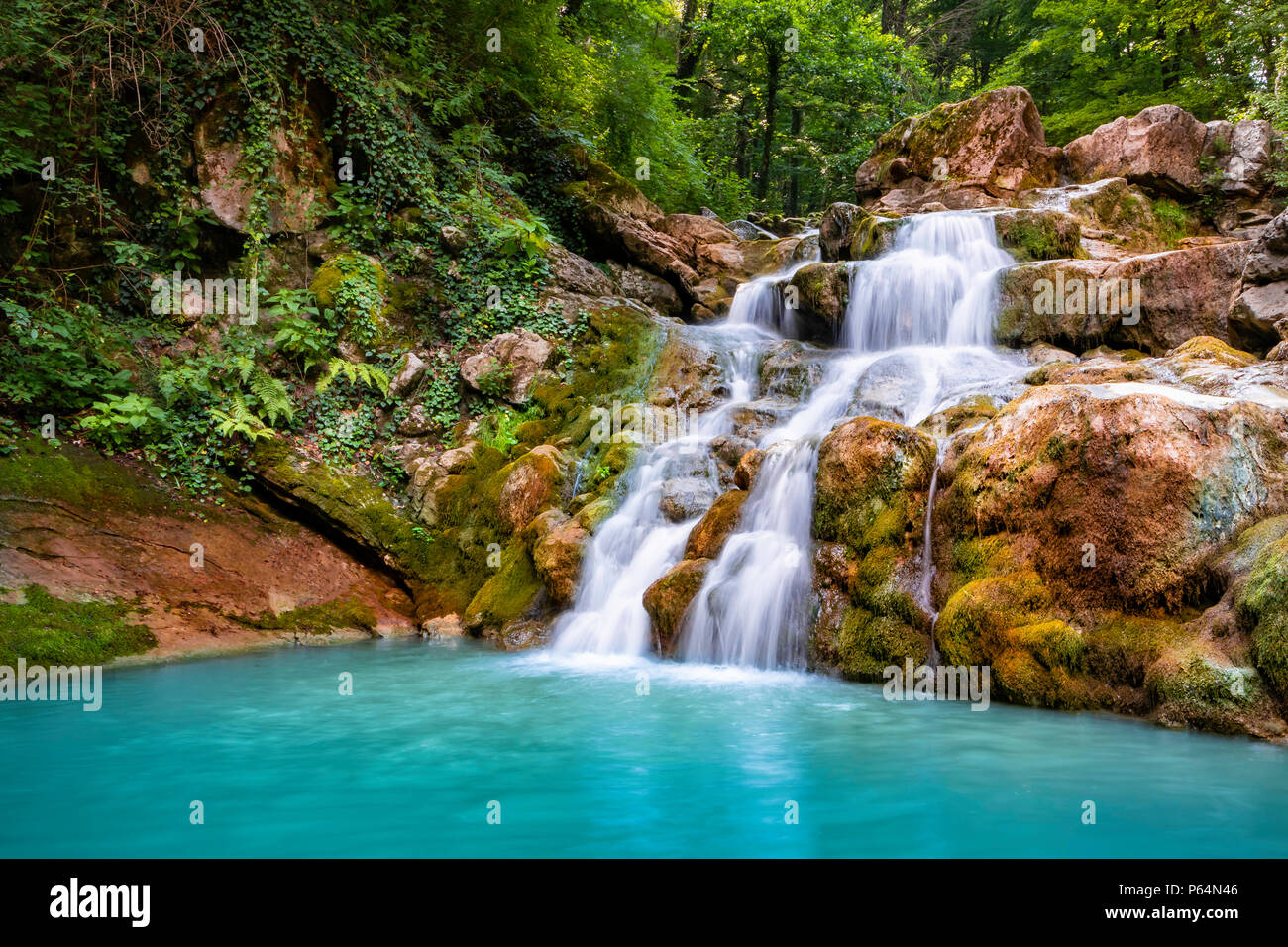 Beautiful Forest Waterfall Stock Photo - Alamy