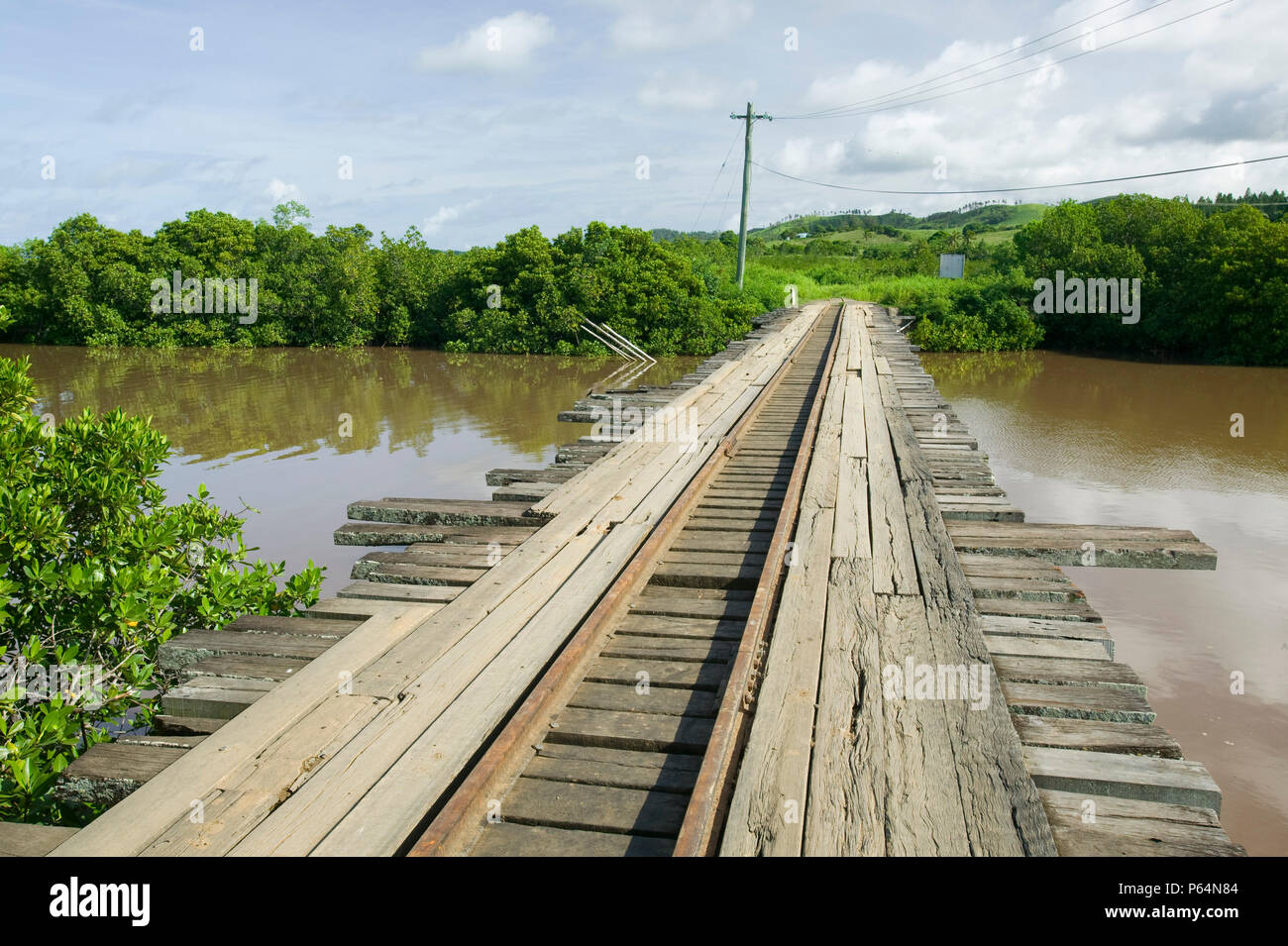 A wooden bridge on Fiji Stock Photo - Alamy