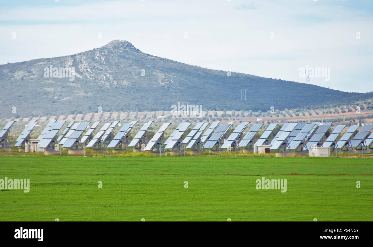 Array of Solar Panels in Southern Spain, between Madrid and Granada ...