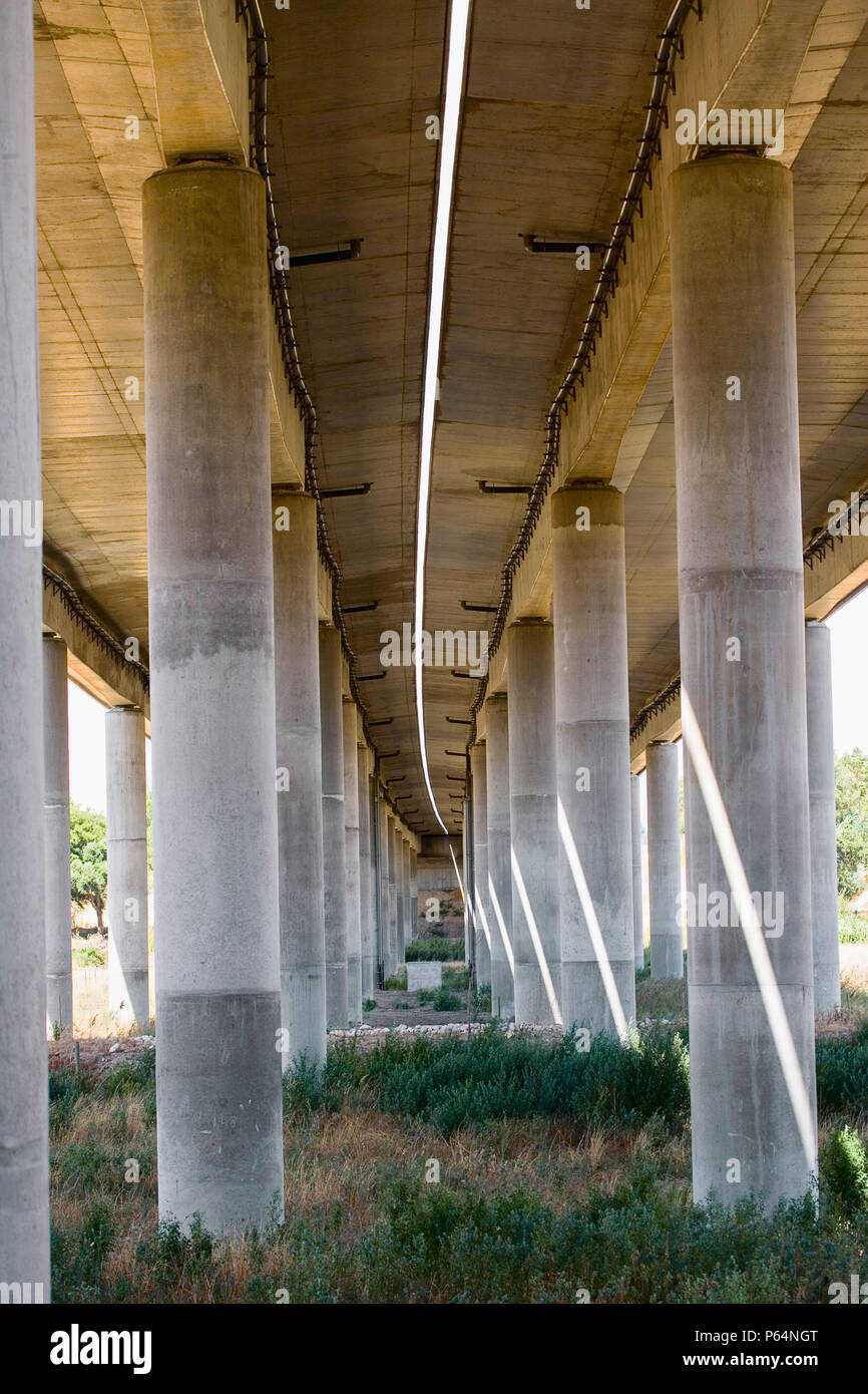 Concrete columns, Viaduct detail, Portugal Stock Photo - Alamy
