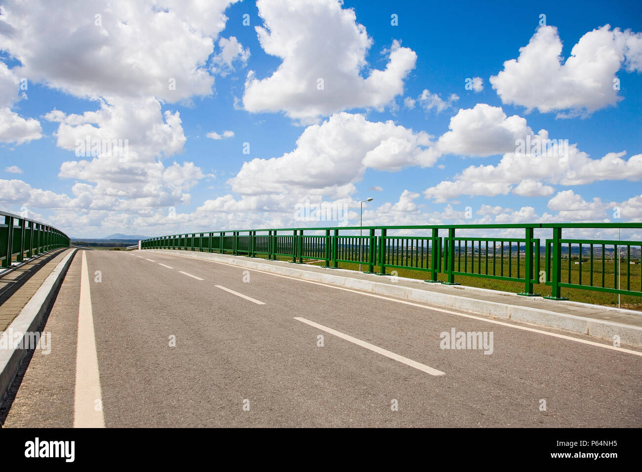 Empty road on Viaduct, Portugal Stock Photo - Alamy