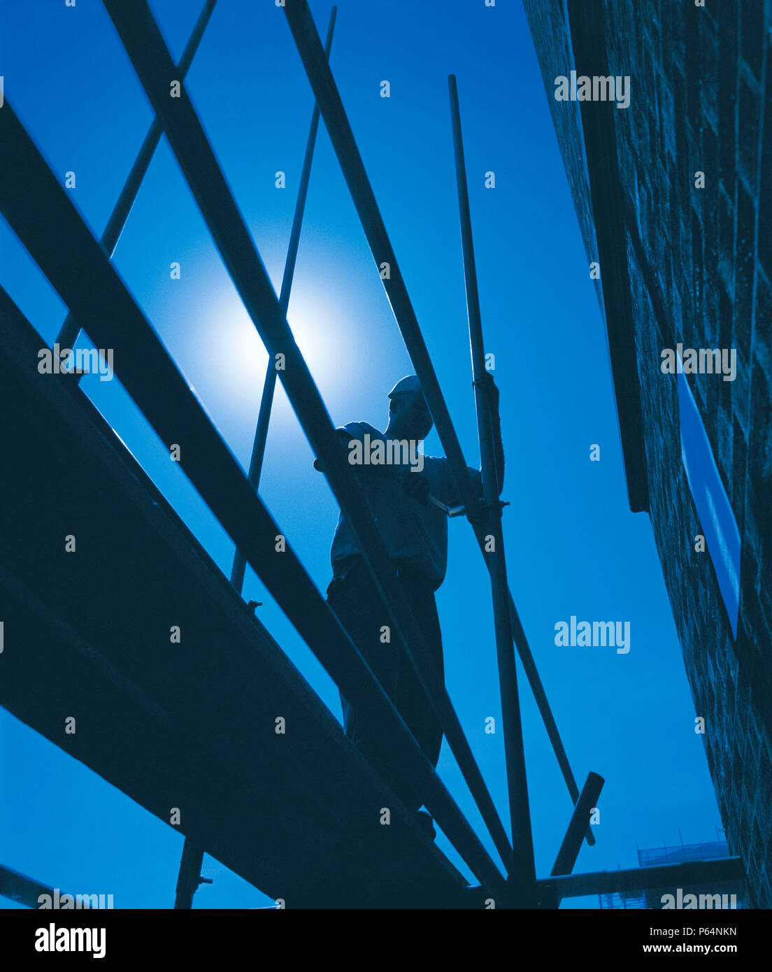 Scaffolder with spanner Stock Photo - Alamy