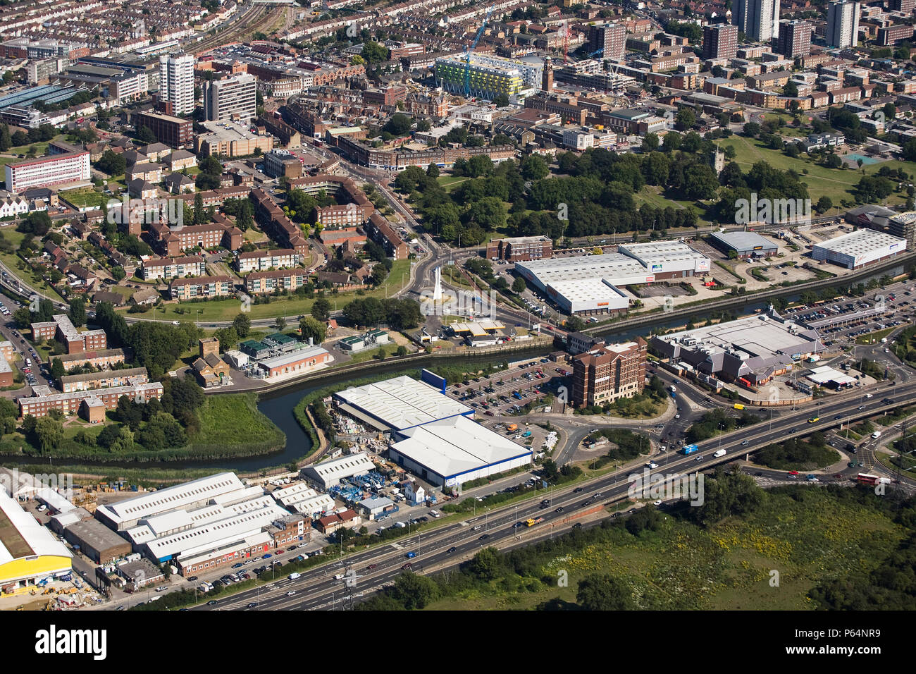 Aerial View of suburban landscape - housing and road Stock Photo - Alamy