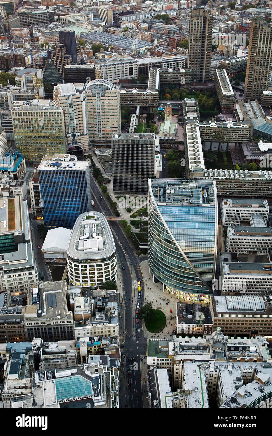 Aerial view of Moore House & Barbican, London Stock Photo - Alamy