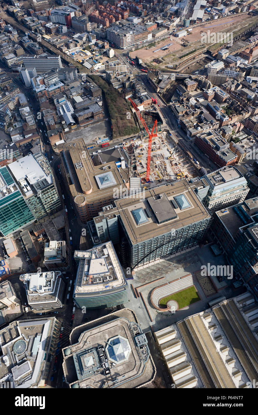 Aerial View of London Construction Site - 201 Bishopsgate and the ...